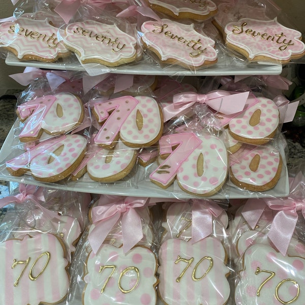 Custom Number Assortment Cookies- Set of 6 Crunchy Shortbread Cookies ...