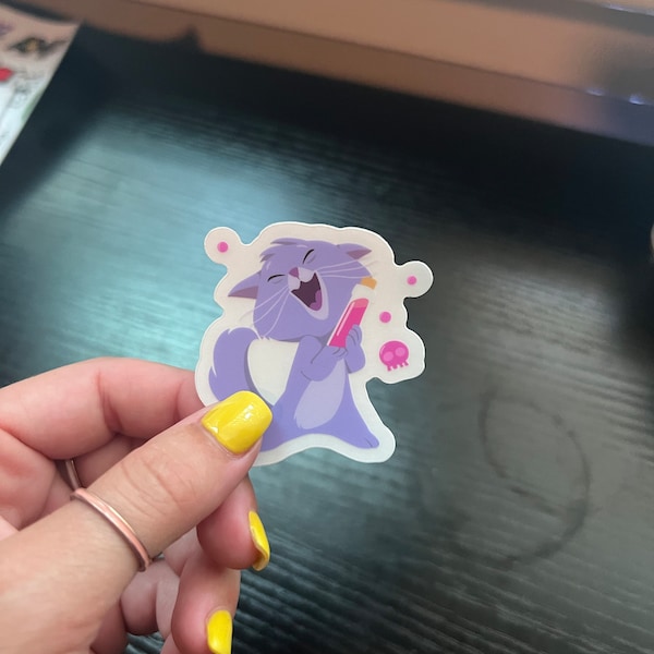 Yzma Cat With Potion Transparent Sticker/ Laptop iPhone Water Bottle ...