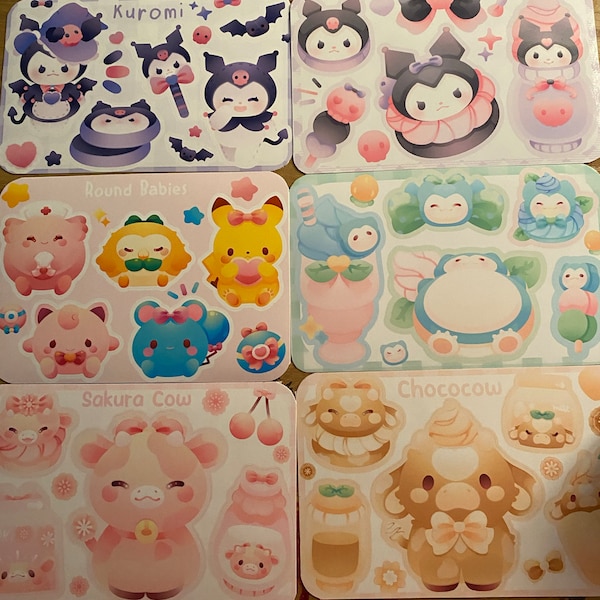 Snorlax Stickers · Cute Stickers · Vinyl Sticker Sheet · Pokemon ...