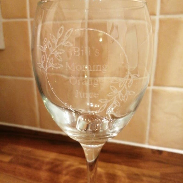 Personalised Glass Engraved Glasses Gift, Custom Text on Glassware ...