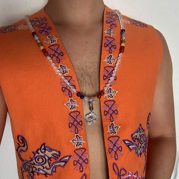 Green Vest With Floral Embroidery - Spanish Flowers - Handcrafted From ...