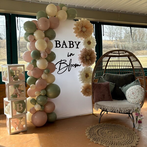 Boho Neutral Shades Tissue Paper Flowers, Paper Flower Wall, Boho ...