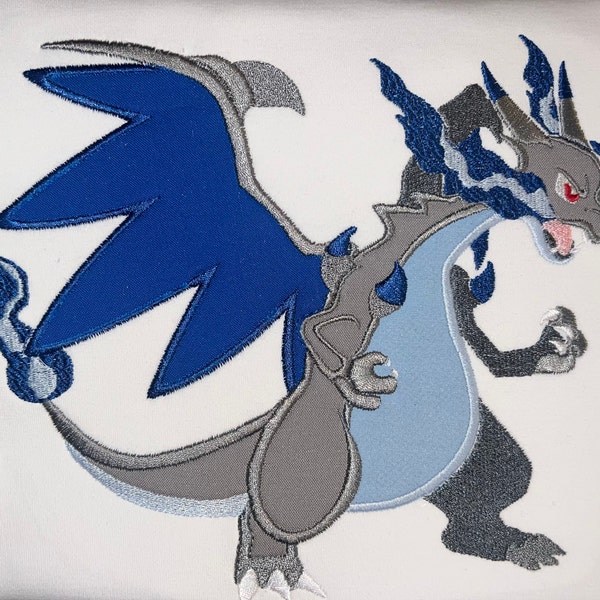 Mega Charizard X Embroidery Applique Digital Download Silhouette Studio ...