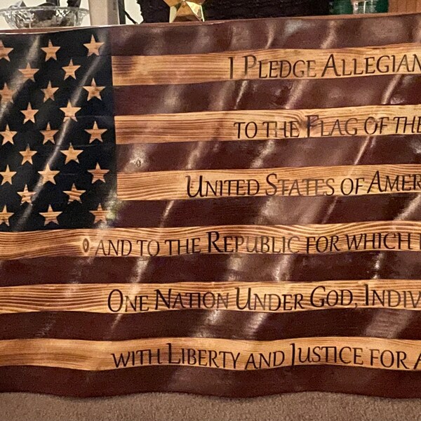 Wavy Wood Police Support Flag - Etsy