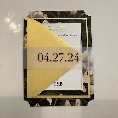 Personalized Vellum Belly Band for Wedding Invitations, Translucent ...