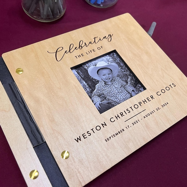Personalized Retirement Book Wooden Guest Book With Custom Engraved ...