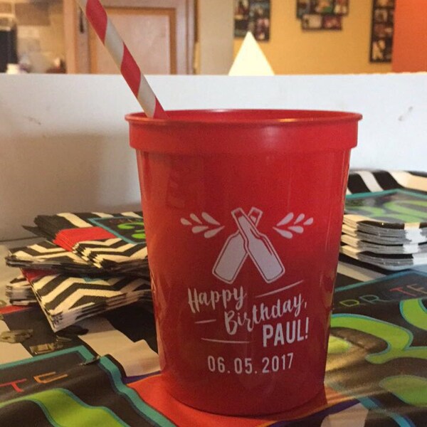 30th Birthday Party Cups, Personalized Birthday Cups, Custom Birthday ...