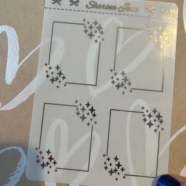 Foiled Swirly Corner Overlay Planner Stickers, Deco Corner Overlay ...