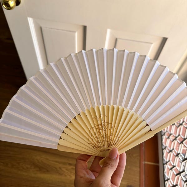 Personalized Custom Sage Green Fabric Fans Wedding Party Favors Gifts ...