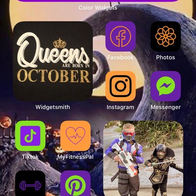 100 App Icons in Neon Lights Theme. Ios14 App Icons Black for Iphone ...