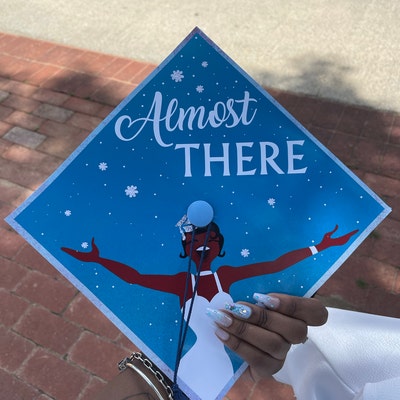 Princess and the Frog Almost There Graduation Cap Topper, Black Queen ...