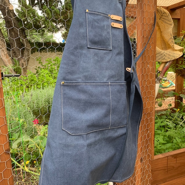 Utility Personalized Custom Cotton Bib Striped Aprons With Pockets ...