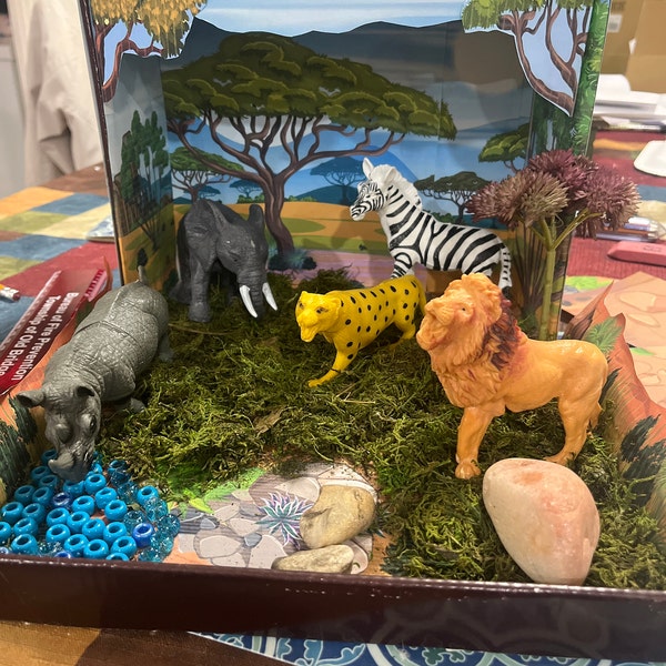 Printable Shoebox Diorama, Create a Savanna Habitat, Ocean Habitat ...