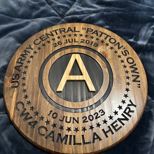 USMC Staff NCO Series Carved Wood Plaque Sergeant Major Retirement ...