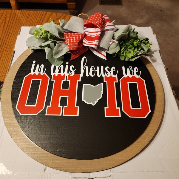 Ohio State Door Hanger | Ohio State Buckeyes | Ohio State Wreath ...
