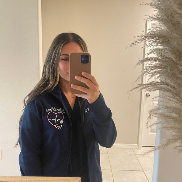 Nurse Jacket | Critical Care Nurse Jacket | RN Zip Sweatshirt | Nurse ...