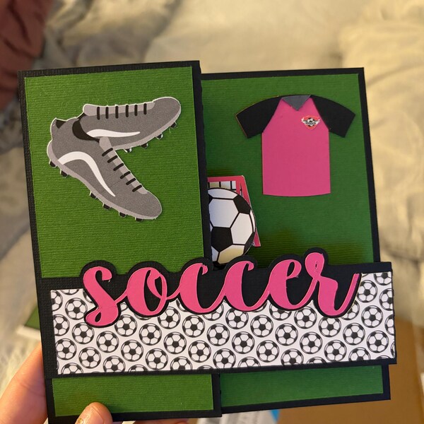Soccer Themed Card-sports Themed Card-all Occasion-3d-handmade-free ...