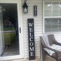 Hanging Address Sign, Driveway Address Sign, Signpost Sign, Wood Grain ...