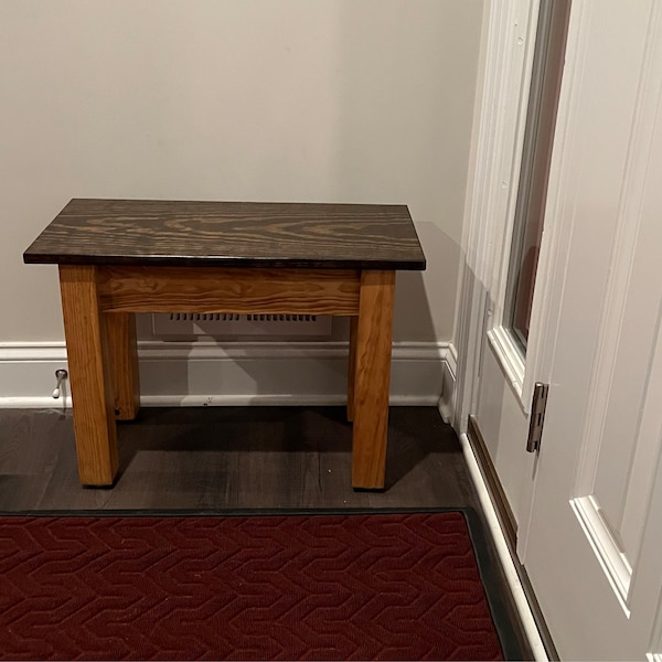 Two Tone Walnut and Beach Wood Farmhouse Bench - Etsy