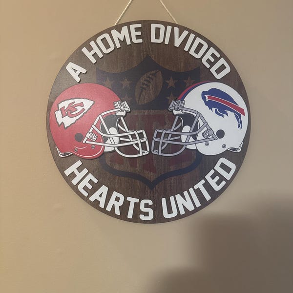 Personalized House Divided Football Door Hanger: Sports Team Sign - Etsy
