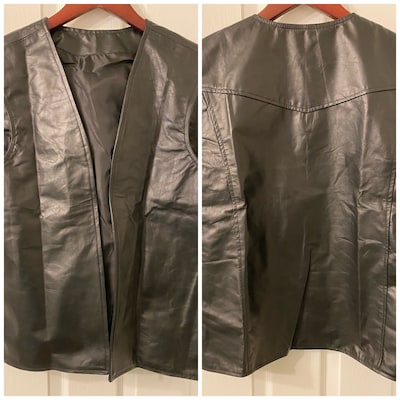 Mens Leather Bar Vest Genuine Cow Leather Steampunk Vest Handmade ...