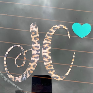 Leopard Print Monogram Monogram Car Decal Monogram for - Etsy