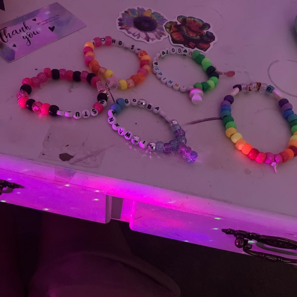 Lsdream Mushi Mushi Perler Necklace - Rave Accessories, Perler Kandi - Etsy