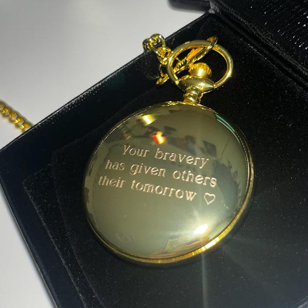 Firefighter 24k Gold Plated Pocket Watch Luxury Gift Box Brigade ...