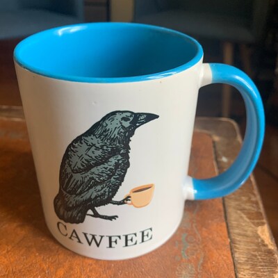 Cawfee Crow Mug, Crow Mug, Crow Gifts, Funny Bird Lover Art Gift, Bird ...