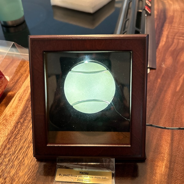 Baseball Display Case Box - Custom Plaque Engraving - Wood With Glass ...