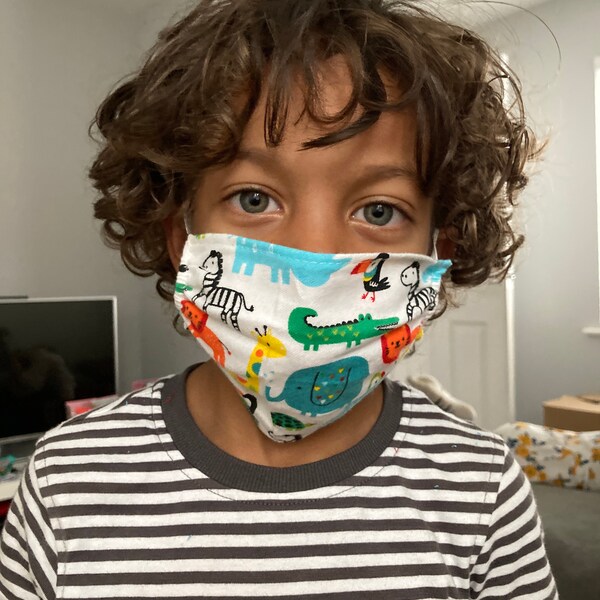 School Face Mask Kids & Adult Adjustable Masks Handmade in UK Soft ...