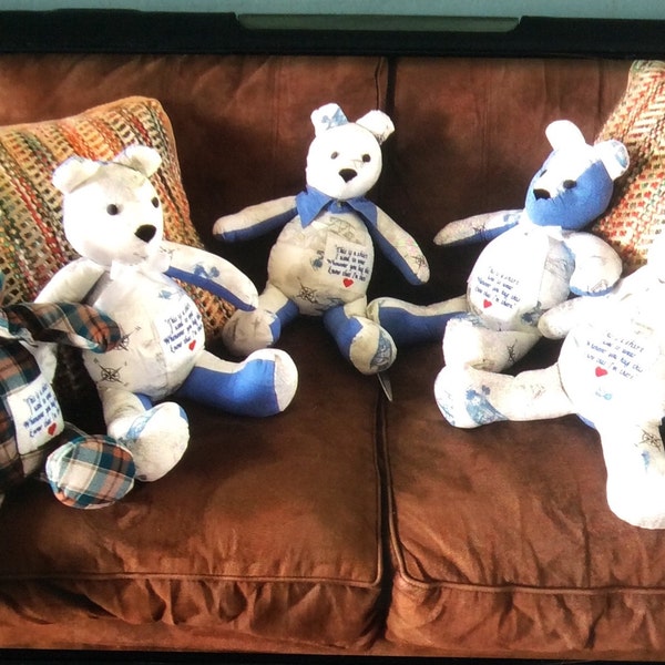 5 Memory Bears Made From Loved Ones Clothing - Etsy