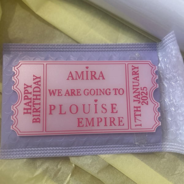 Personalised Keepsake Acrylic Ticket | Gift Reveal | Surprise Reveal ...