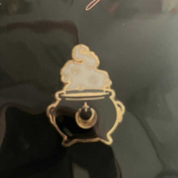 Cauldron Enamel Pin, Spooky Enamel Pin, Cute Halloween Pin, Magic Enamel Pin, Witchy Pin, Gift ...