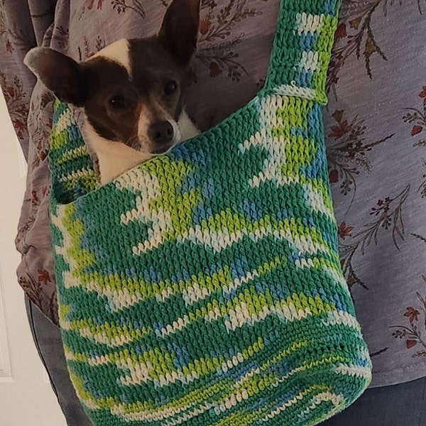 Crochet Pet Carrier Bag PATTERN: Dog Cat Sling, Crossbody Tote (PDF ...
