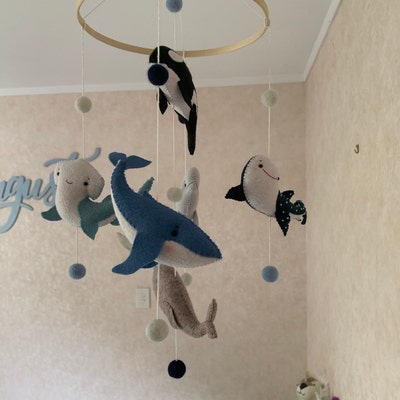 Ocean Baby Mobile, Sea Creatures Crib Mobile, Nautical Cot Mobile ...