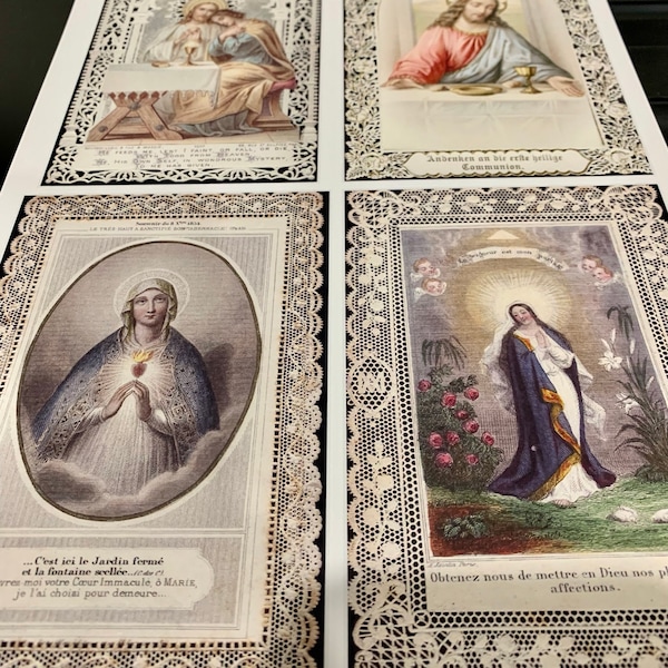 Lace Holy Card, Prayer Card Digital, Ephemera Classics, Digital Collage ...