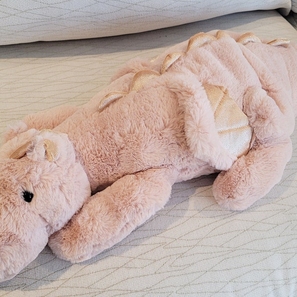 Weighted 1-10lbs Large Jumbo Giant Big White Dragon Plush for Anxiety ...