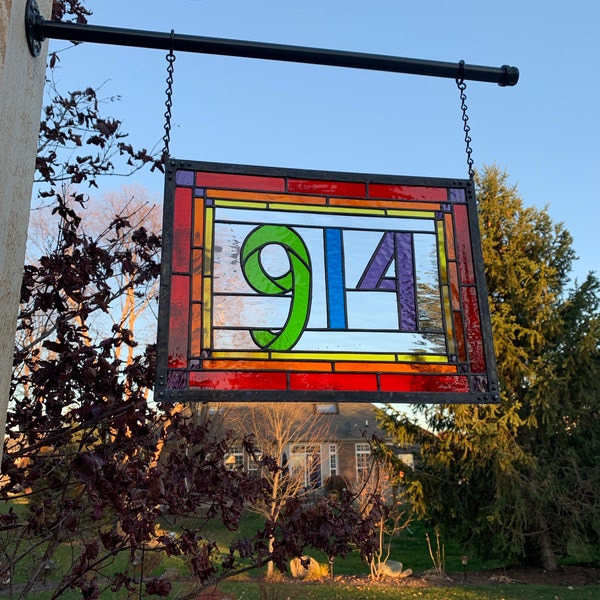 Custom Stained Glass Address Plaque - Etsy