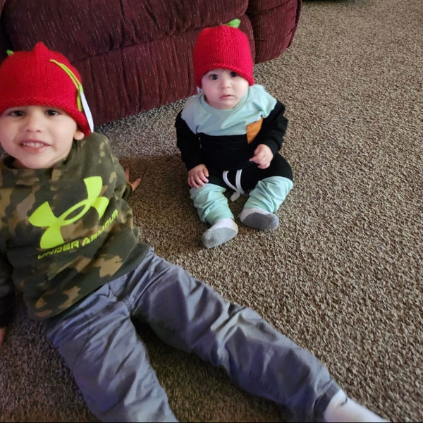 Red Apple Hat - Baby, Toddler and Child Size Beanie - Hand Knit Hat - Etsy