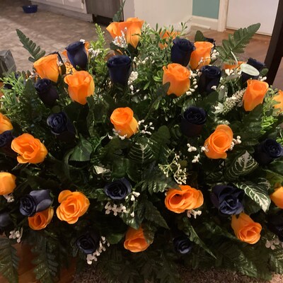 17 Faux Navy Blue Carnation Bush 14 Heads Long Stems - Etsy