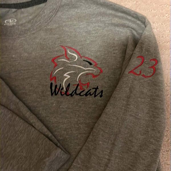 Wildcats Mascot Sketch TWO Versions, With and Without Wording Digital ...