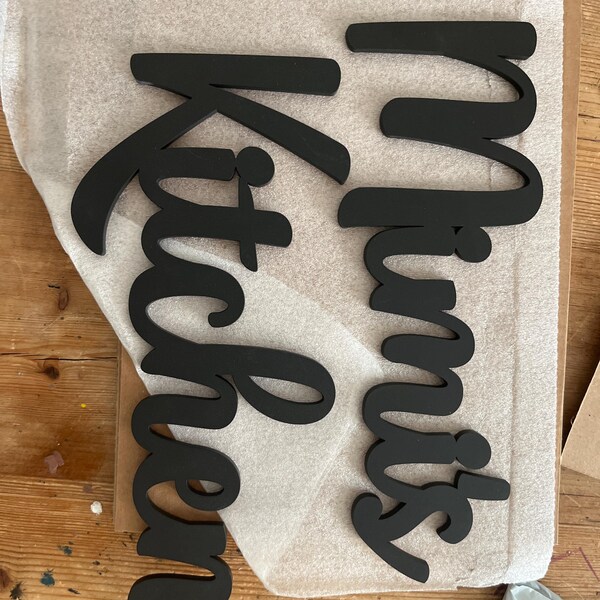 Custom Kitchen Sign. Personalized Kitchen Sign. Wood Word Cutouts ...