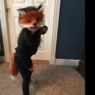Children's Faux Fox Fur Mask, Handmade - Etsy