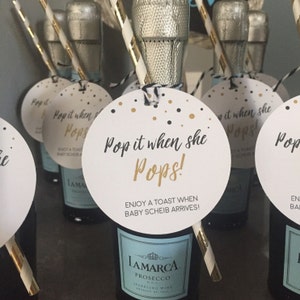Baby Shower POP Labels, Pop It When She POPS, Shower Favor ...