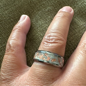 Unicorn Poop Ring With Opal Inlay 6mm Width Diamond Dust Ring ...