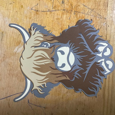 3D Layered Highland Cow SVG PDF EPS, Layered Cow Svg, Layered Papercut ...