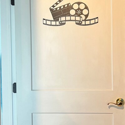 Theater Metal Sign Cutout Movie Reel, Film Reel, and Clapper Board ...