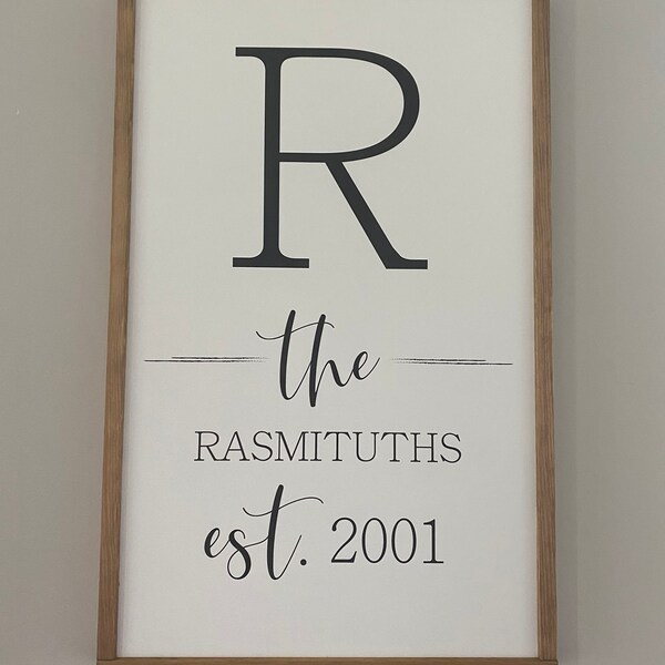 Last Name Letter Sign | Established Sign | Family Name Wood Sign | Home ...