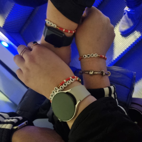 Arsenal Women Football Club Bead Bracelet (AWFC) - Etsy